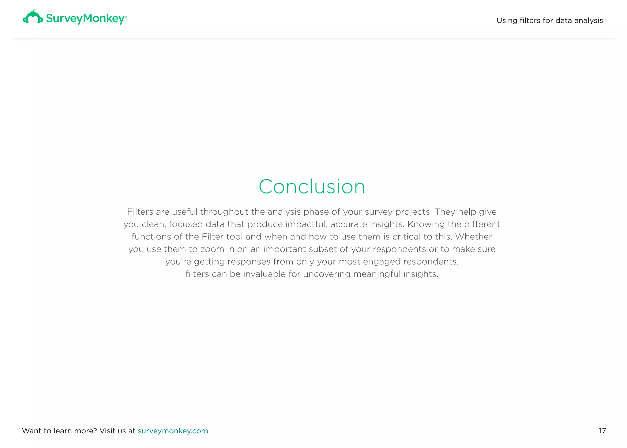 Guide: 7 ways to better filter your surveys | PPT