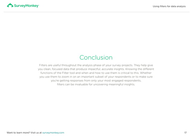 Guide: 7 ways to better filter your surveys | PPT