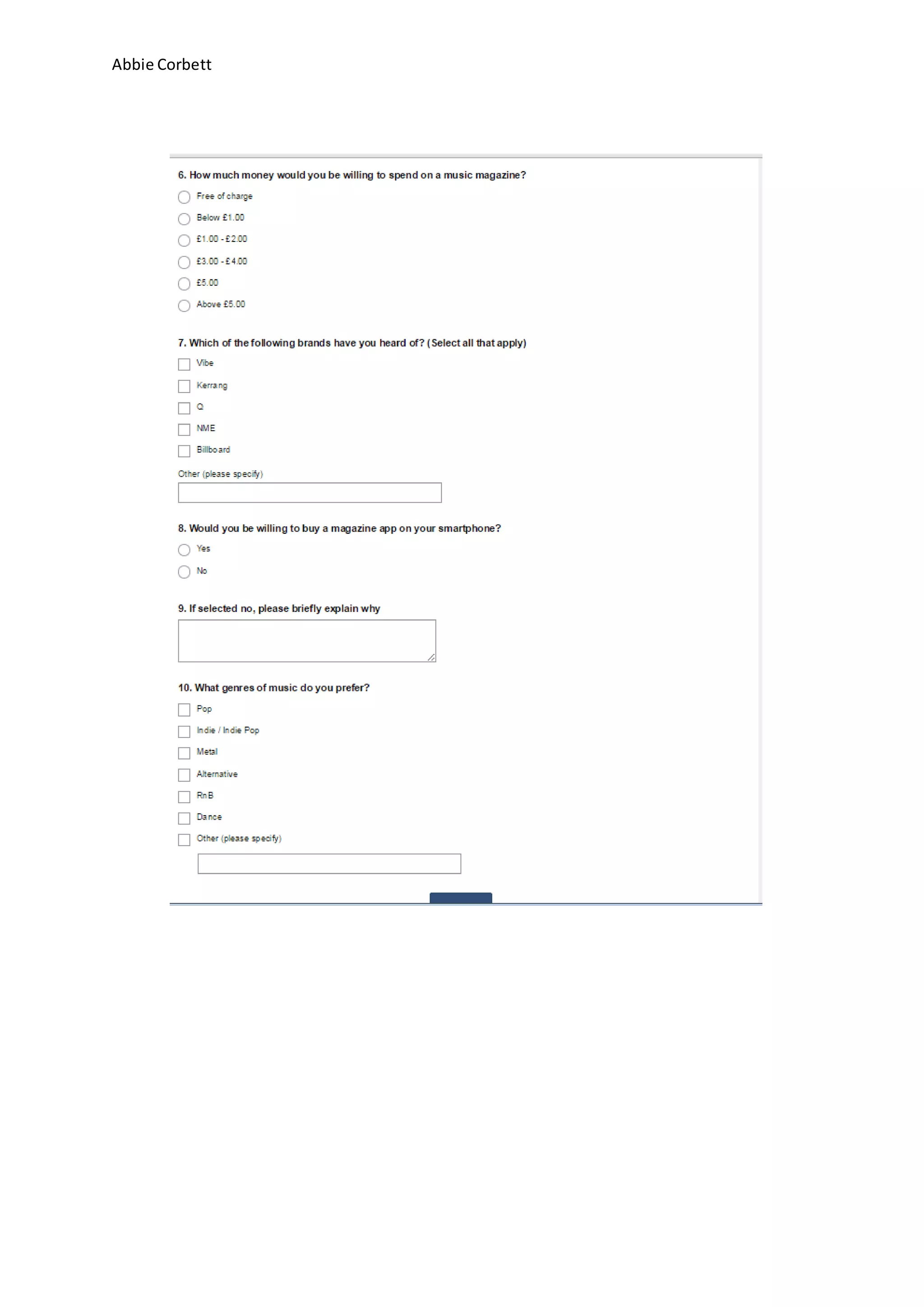 Survey monkey questionnaire | DOCX