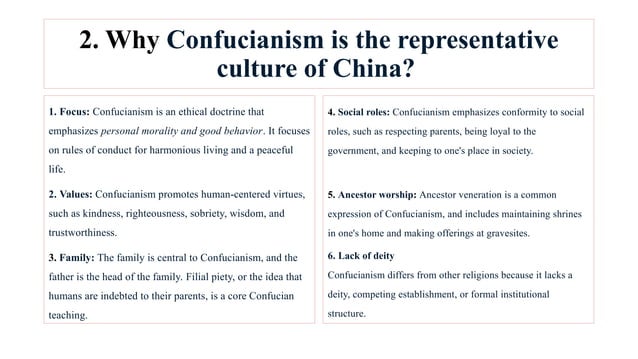 SURVEY OF CHINA - LOOKING AT THE OVERVIEW OF CONFUCIANISM | PPT
