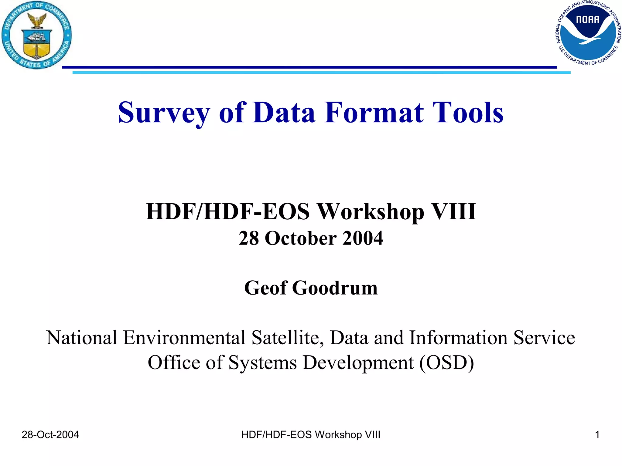 Survey of Data Format Tools | PPT | Free Download