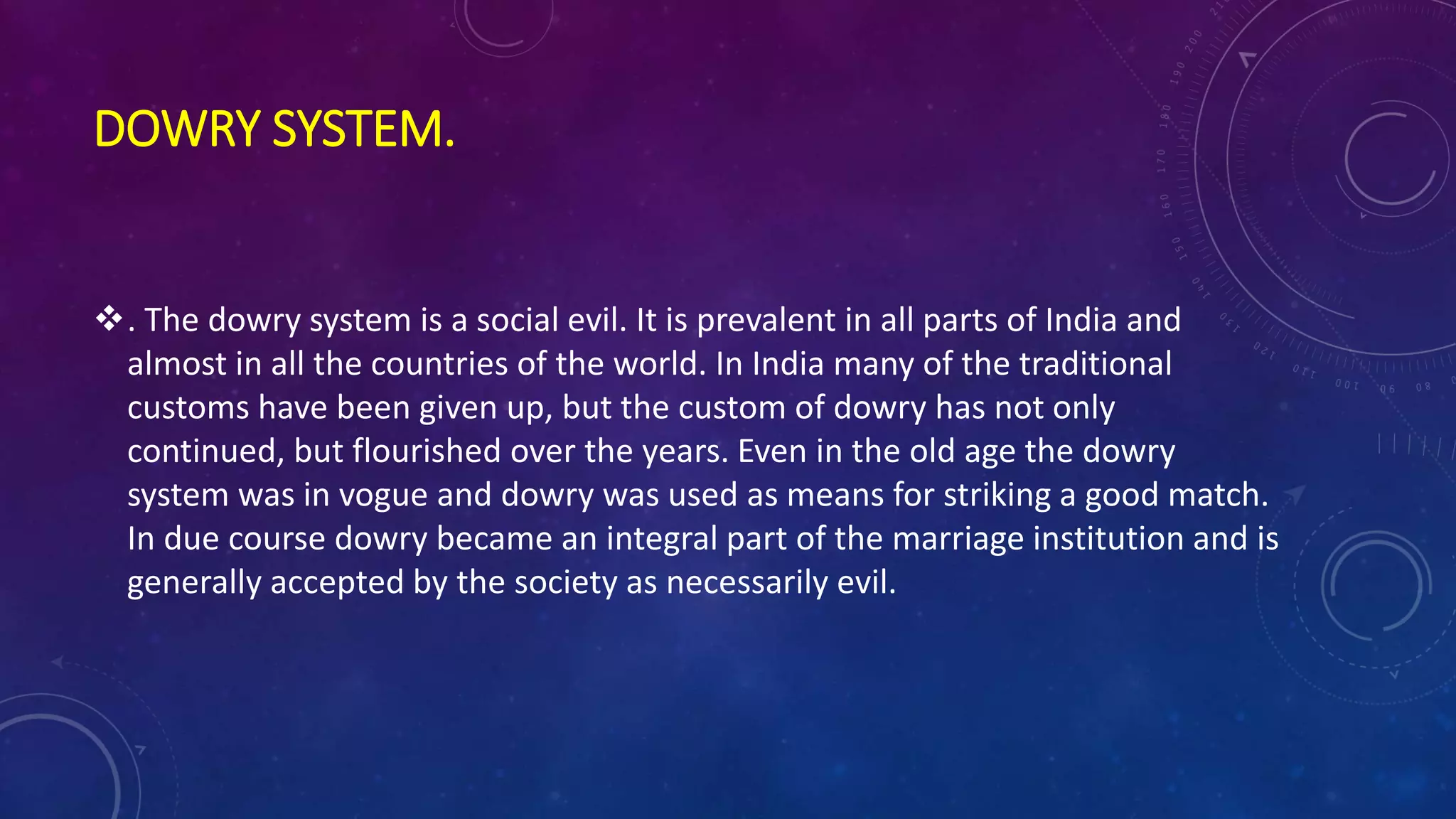 Survey of dowry system in india | PPTX