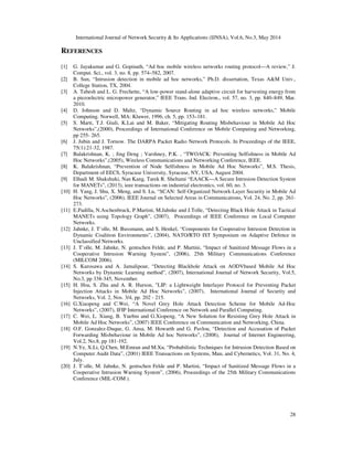 Survey of manet misbehaviour detection approaches | PDF