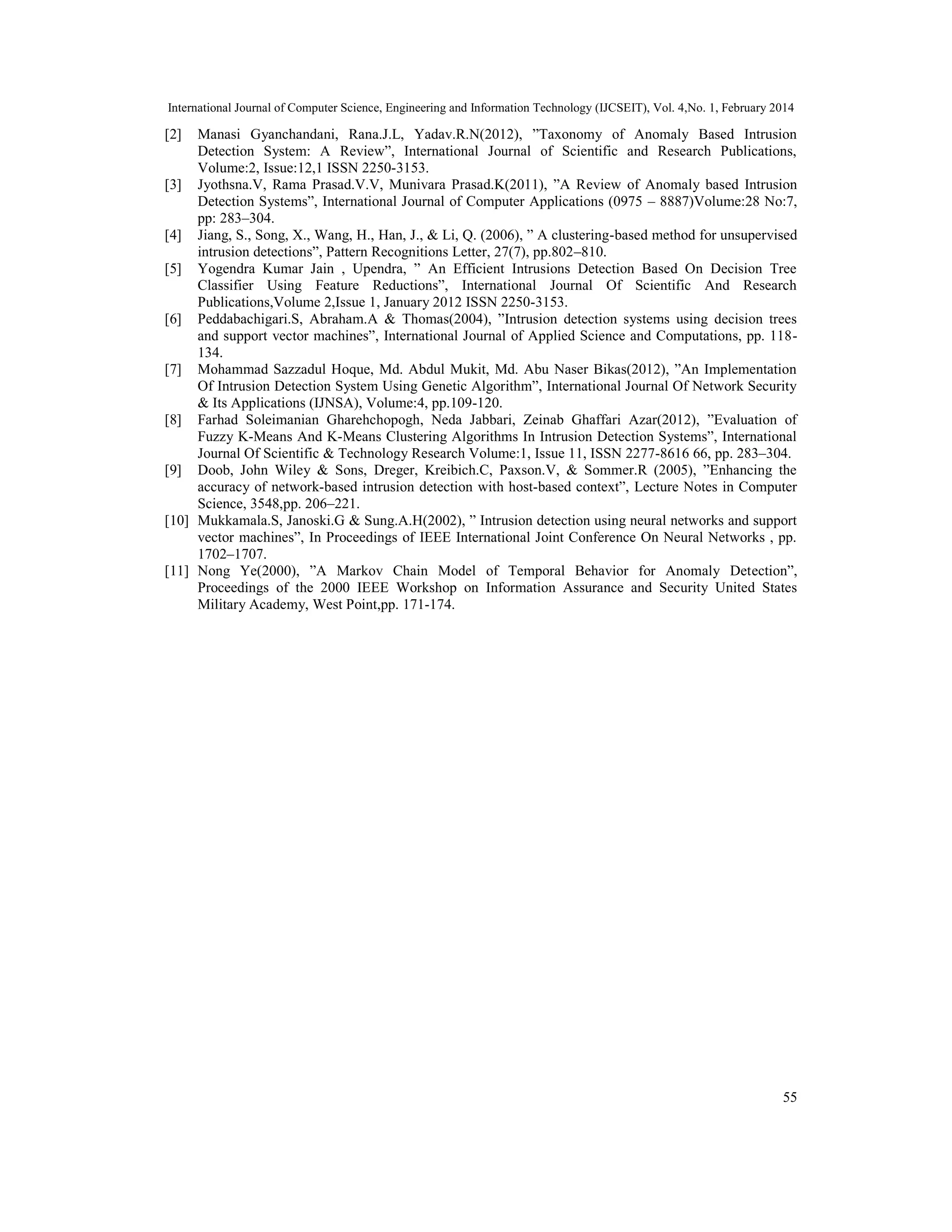 Survey of network anomaly detection using markov chain | PDF