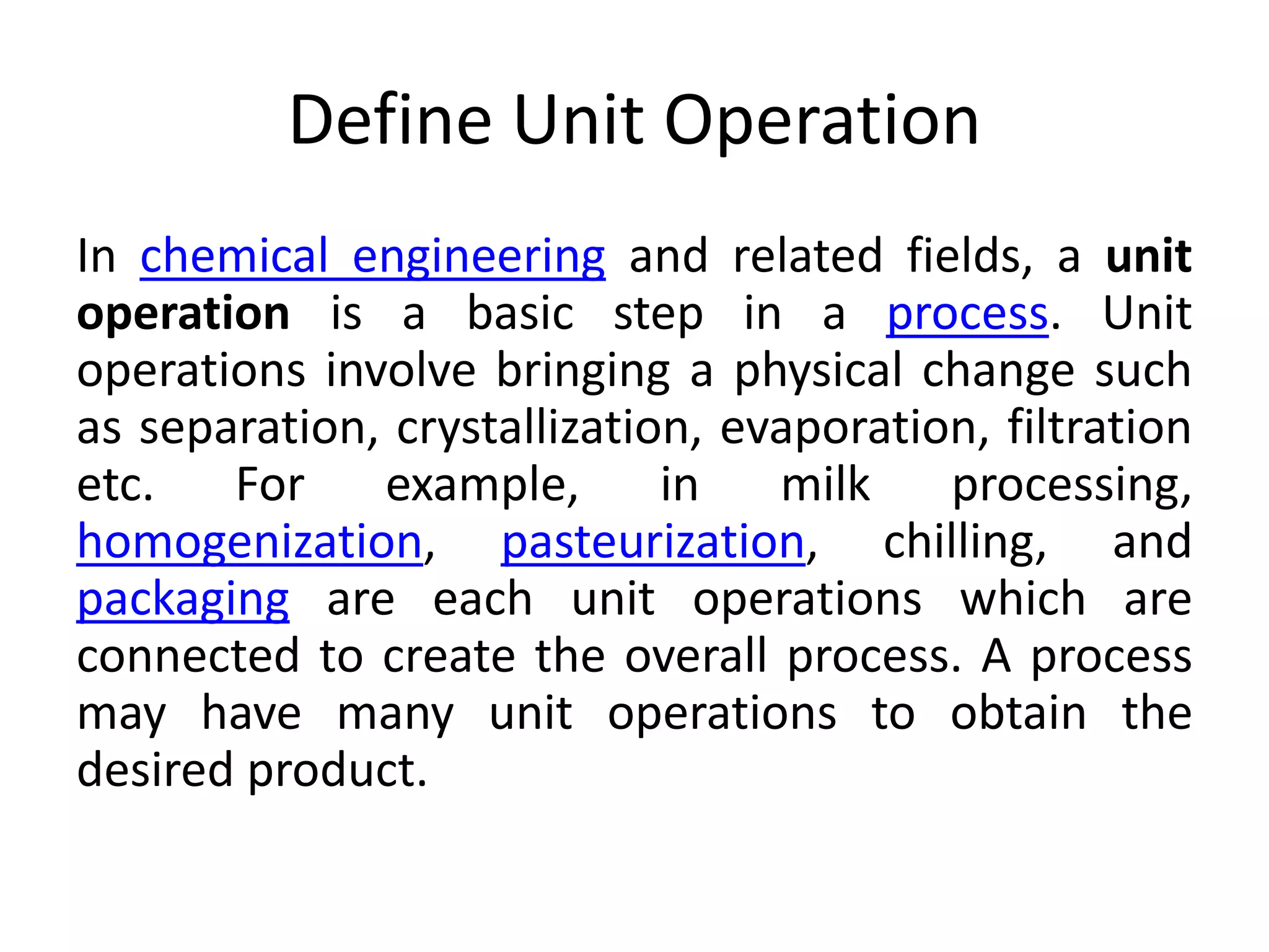 Survey of unit operations | PPTX