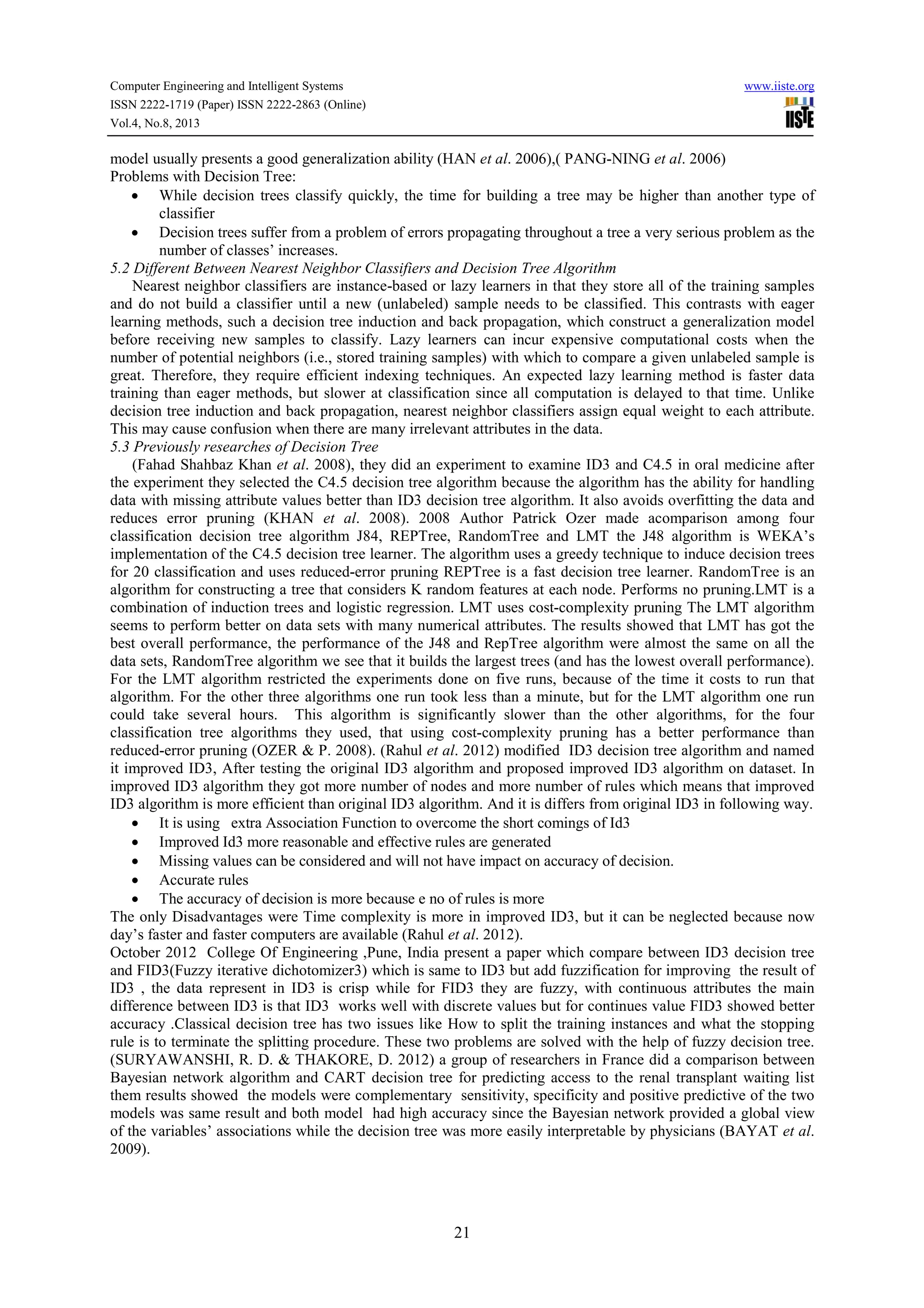 Survey On Classification Algorithms For Data Mining Comparison And 2866