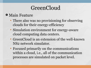 Survey on cloud simulator | PPT