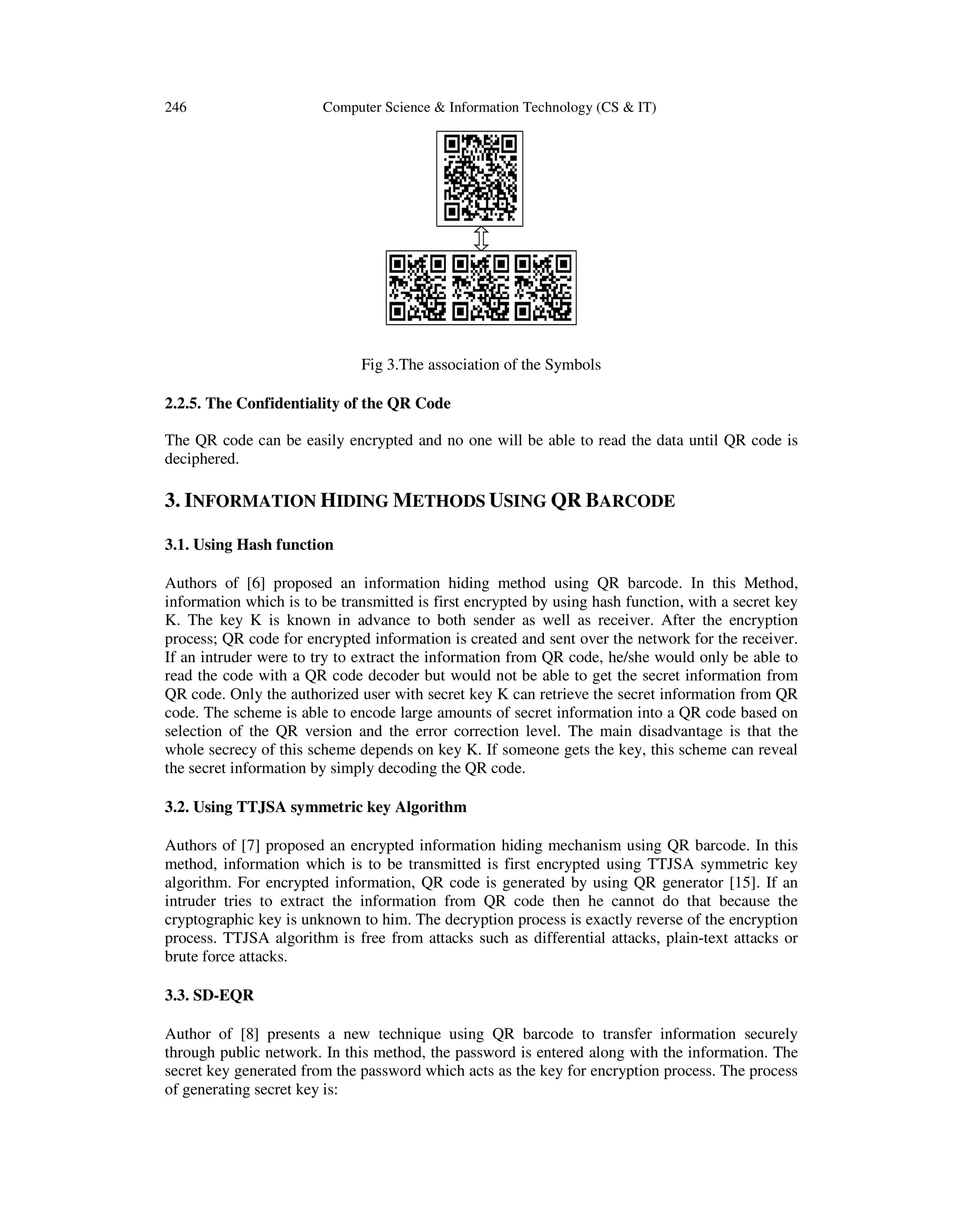 Survey On Information Hiding Techniques Using Qr Barcode Pdf Programming Languages Computing