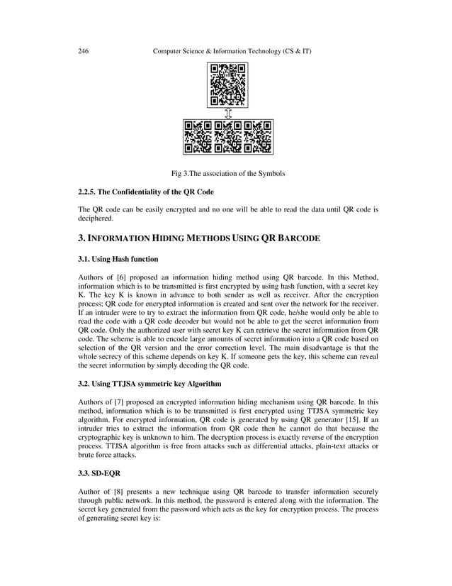 Survey on information hiding techniques using qr barcode | PDF ...