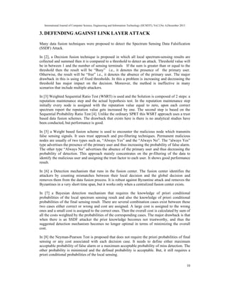 SURVEY ON LINK LAYER ATTACKS IN COGNITIVE RADIO NETWORKS | PDF