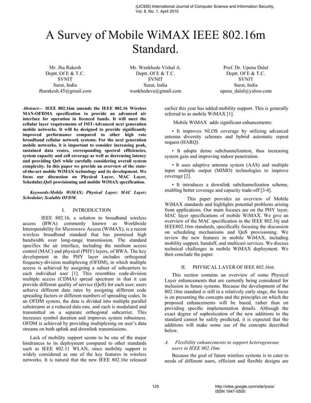 Survey on mobile wimax | PDF