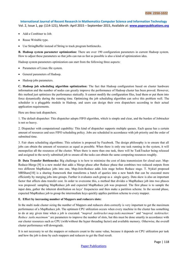 Survey On Performance Of Hadoop Map Reduce Optimization Methods Pdf