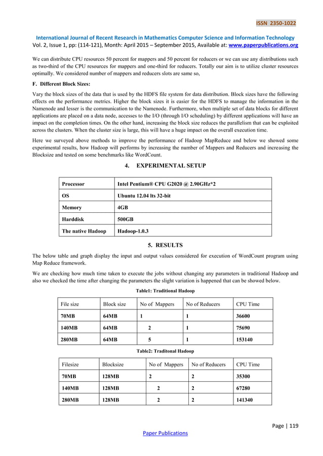 Survey On Performance Of Hadoop Map Reduce Optimization Methods Pdf