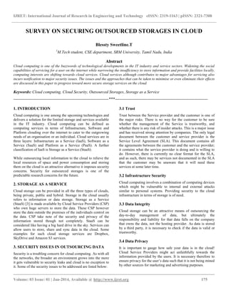 Survey on securing outsourced storages in cloud | PDF