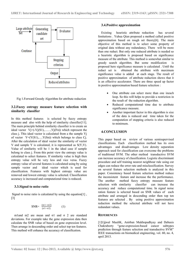 Survey on semi supervised classification methods and feature selection | PDF
