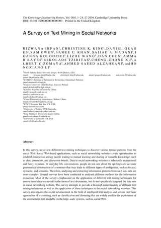 Survey on text mining networks | PDF
