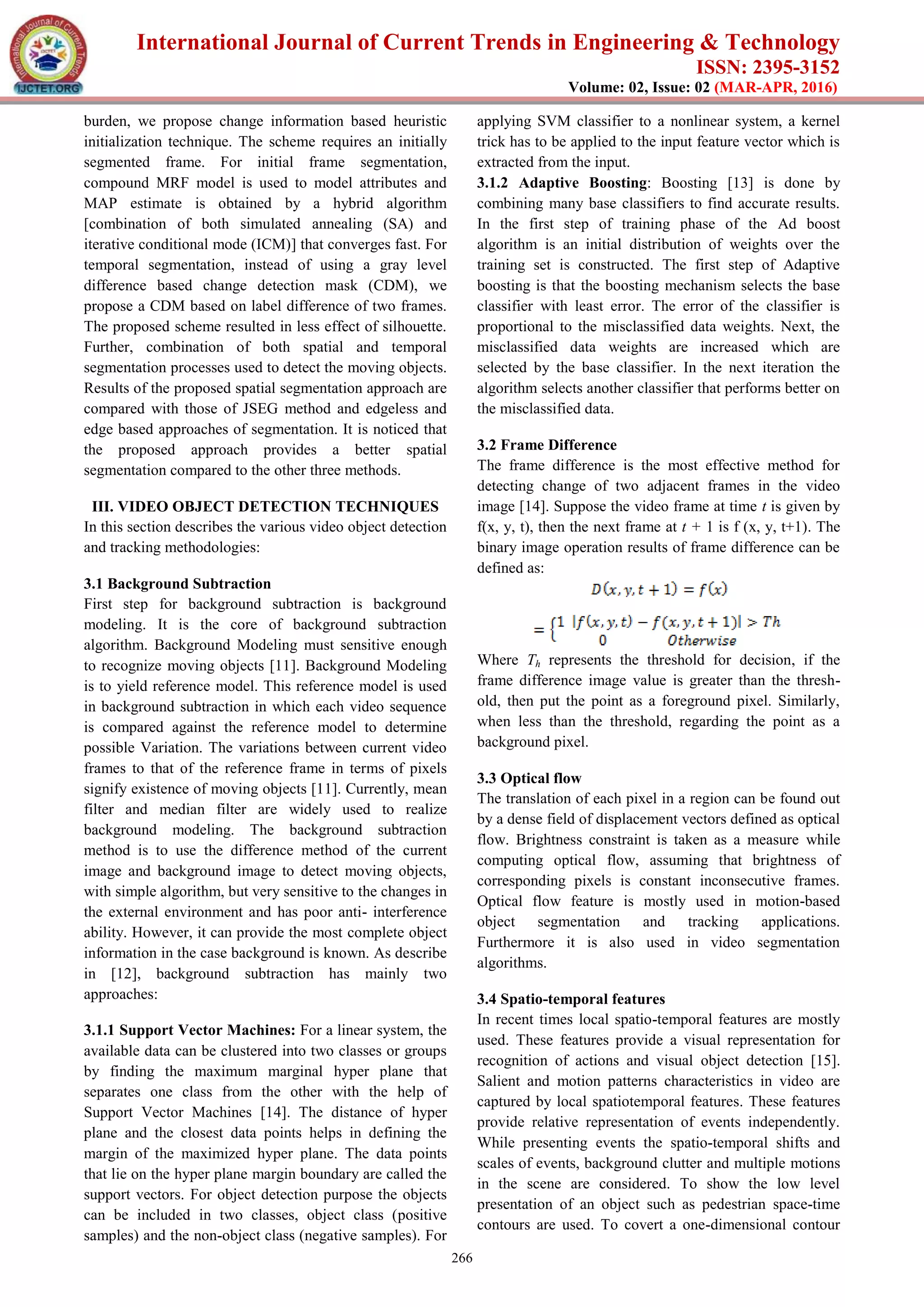 Survey on video object detection & tracking | PDF