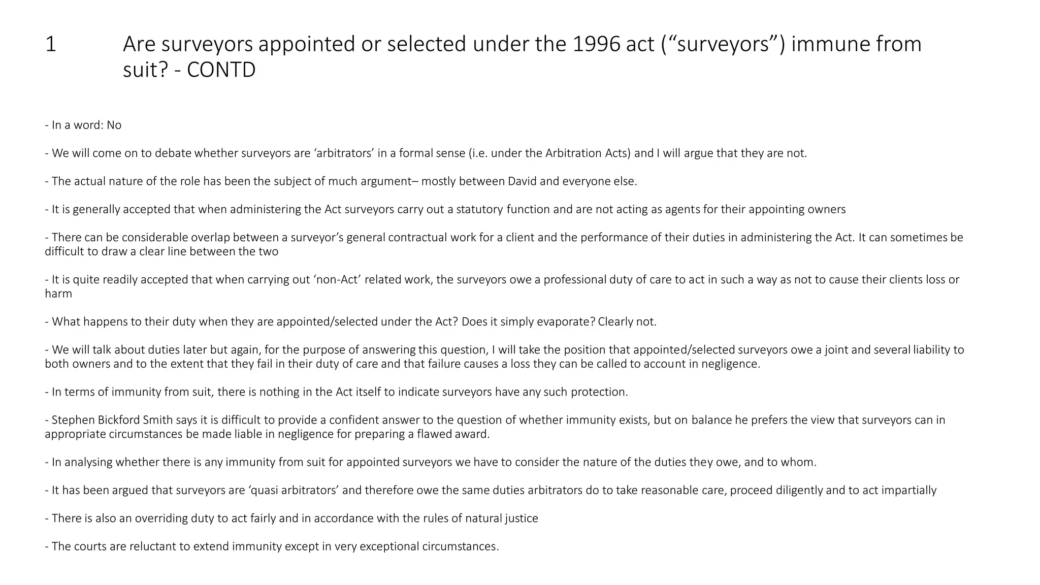 Surveyors' immunity and privilege | PPT