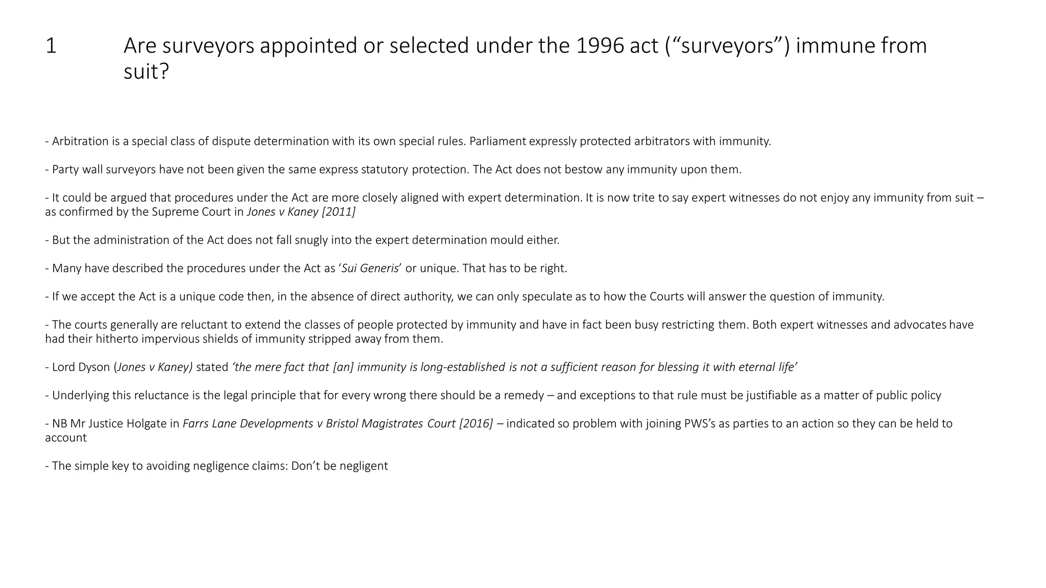 Surveyors' immunity and privilege | PPT