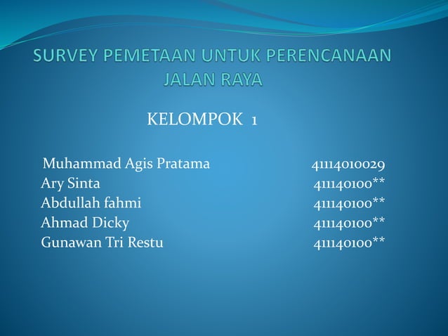 SURVEY PEMETAAN UNTUK PERENCANAAN JALAN RAYA.pptx