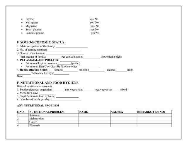 SURVEY PERFORMA.pdf | Infectious Diseases | Diseases and Conditions