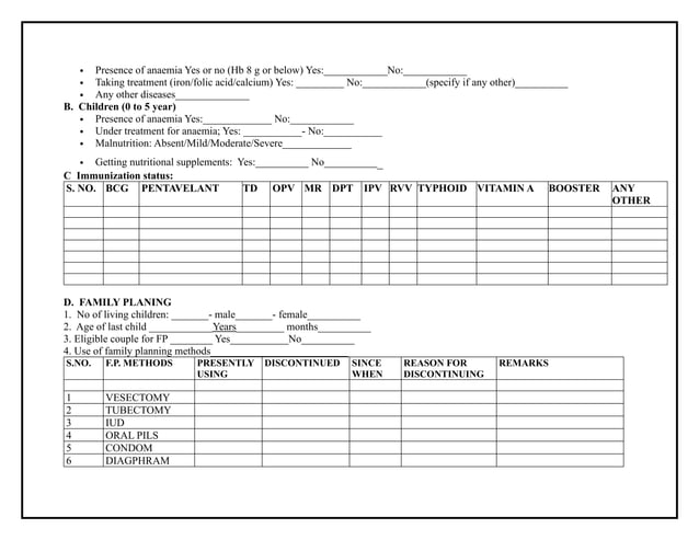 SURVEY PERFORMA.pdf | Infectious Diseases | Diseases and Conditions