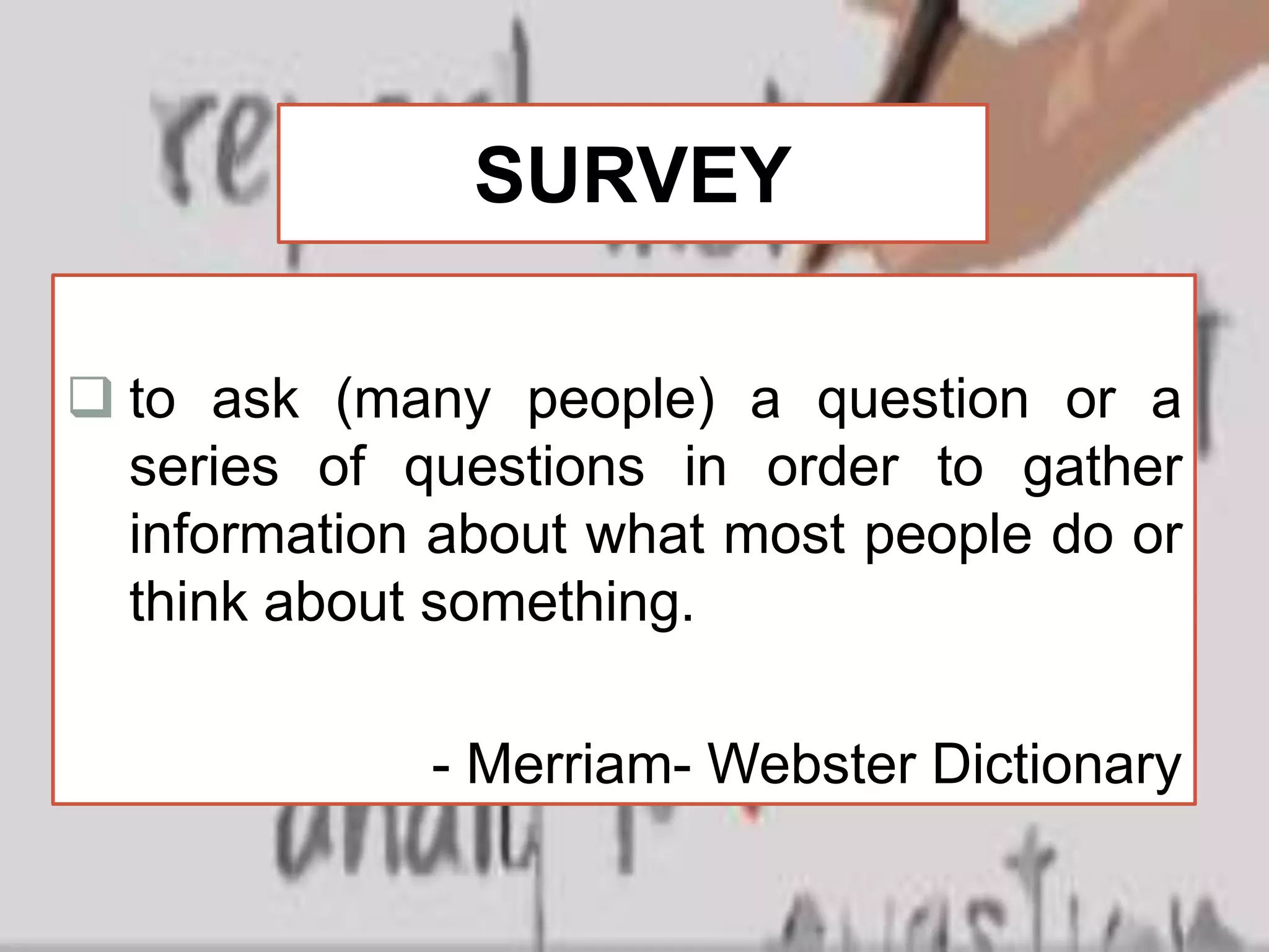 Survey Method in Research | PPTX