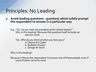 Survey question and questionnaire design slideshare 022113 dmf | PPTX
