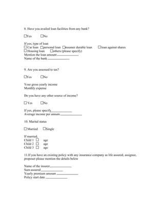 Survey questionnaire format for project | DOC