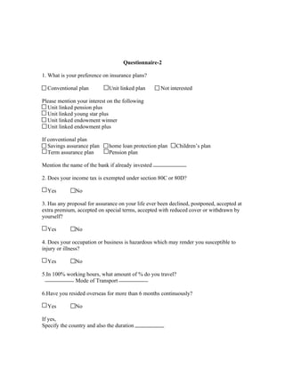 Survey questionnaire format for project | PDF