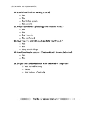 (Social Media)Survey questions | PDF