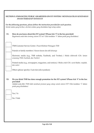 CUSTOMER SATISFACTION SURVEY ON TNB SERVICES IN THE IMPLEMENTATION OF ...