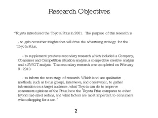 Toyota Prius Survey Report | PPT
