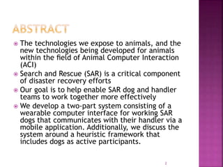 Survey report on animal computer interaction ACI | PPT