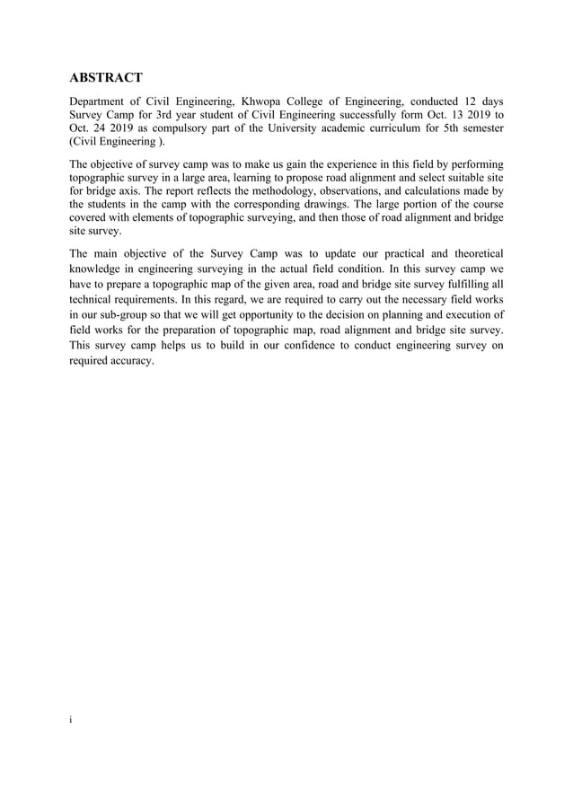 Survey report sample BCE | PDF | Civil Engineering Industry | Industries