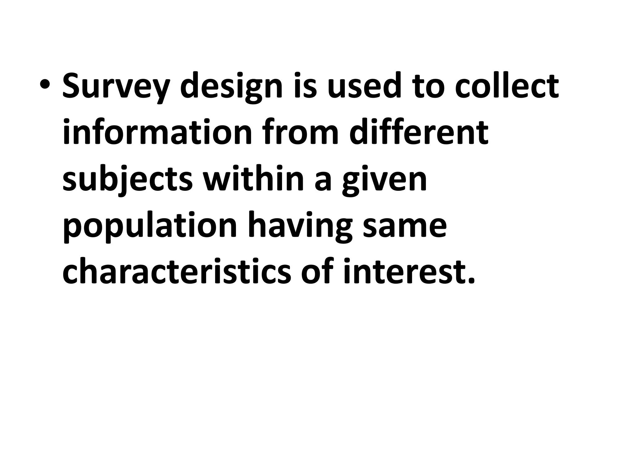 SURVEY RESEARCH DESIGN | PPT