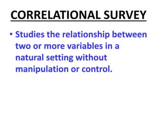SURVEY RESEARCH DESIGN | PPT