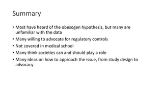 Obesogen Survey Responses | PDF