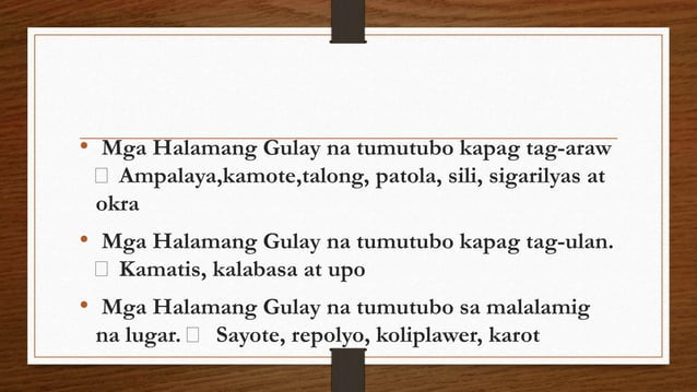 Survey sa mga halamang gulay na maaring itanim | PPTX