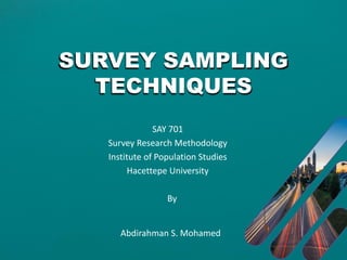 Survey sampling techniques | PDF
