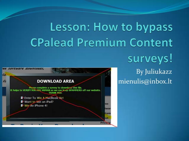 How To: Bypass CPalead surveys? | PPT