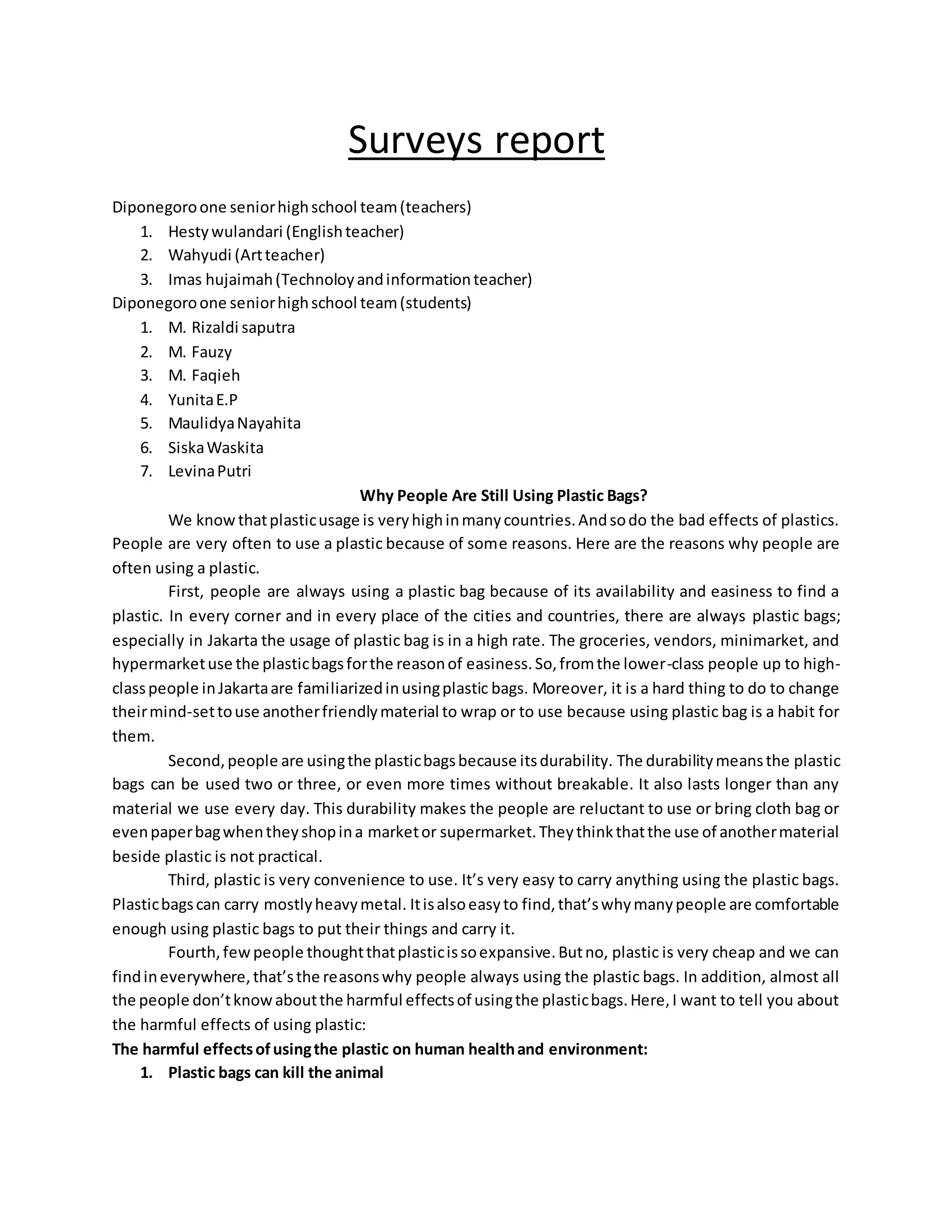 Surveys report | DOCX