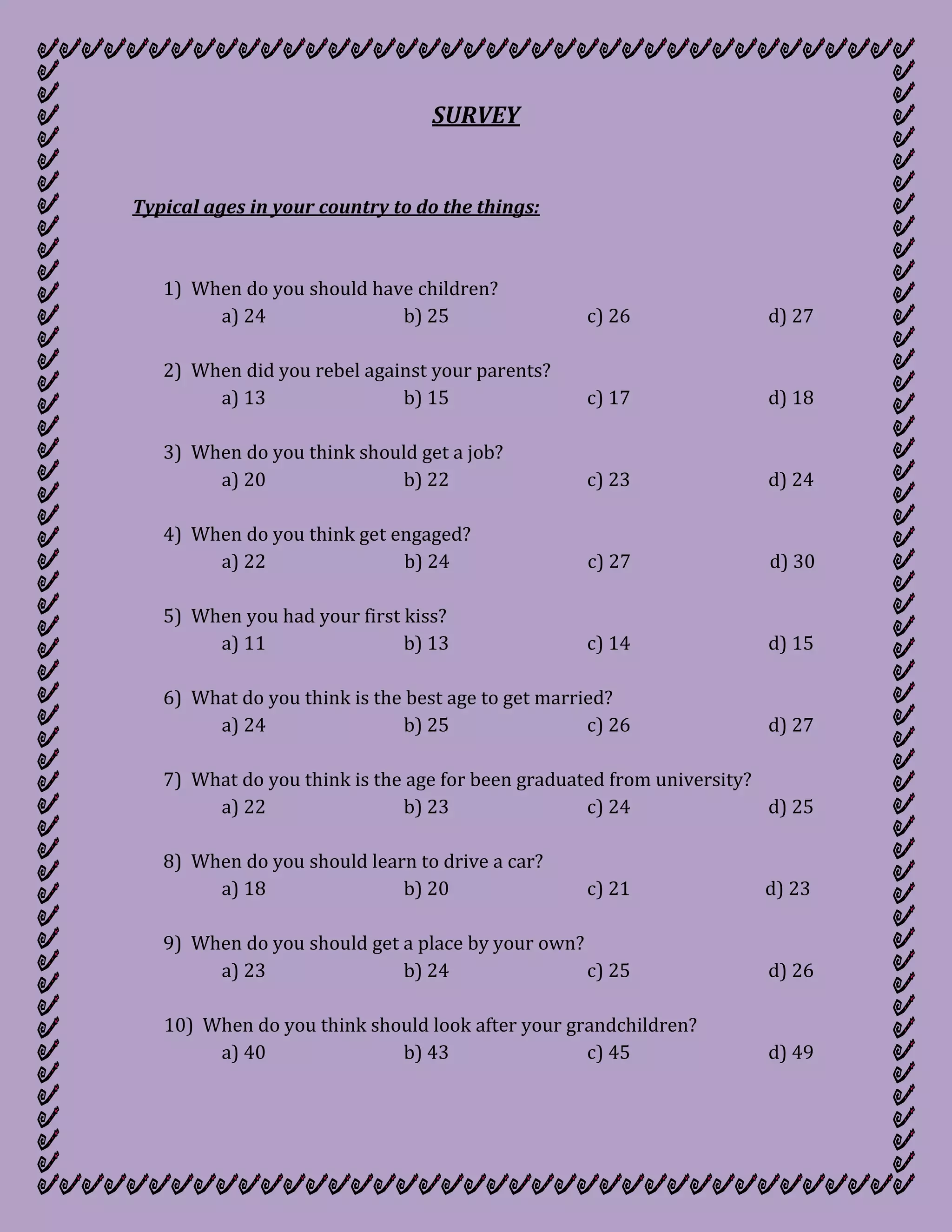 Survey and Data Tabulation. | PDF