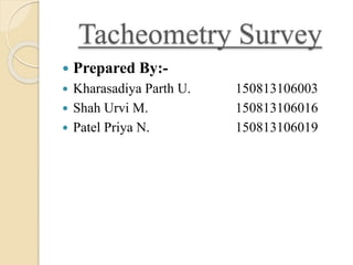 Survey tacheometry | PPT