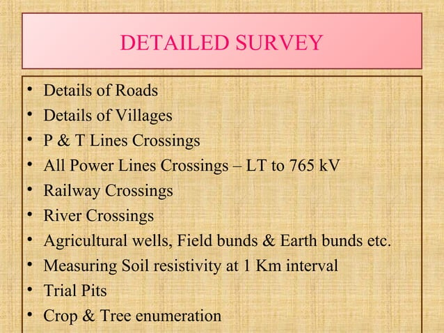 Survey & ts for ehv lines | PPT | Geography | Science
