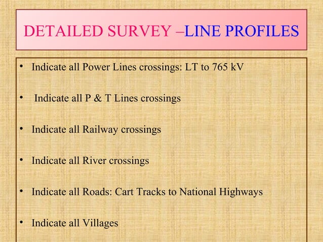 Survey & ts for ehv lines | PPT | Geography | Science
