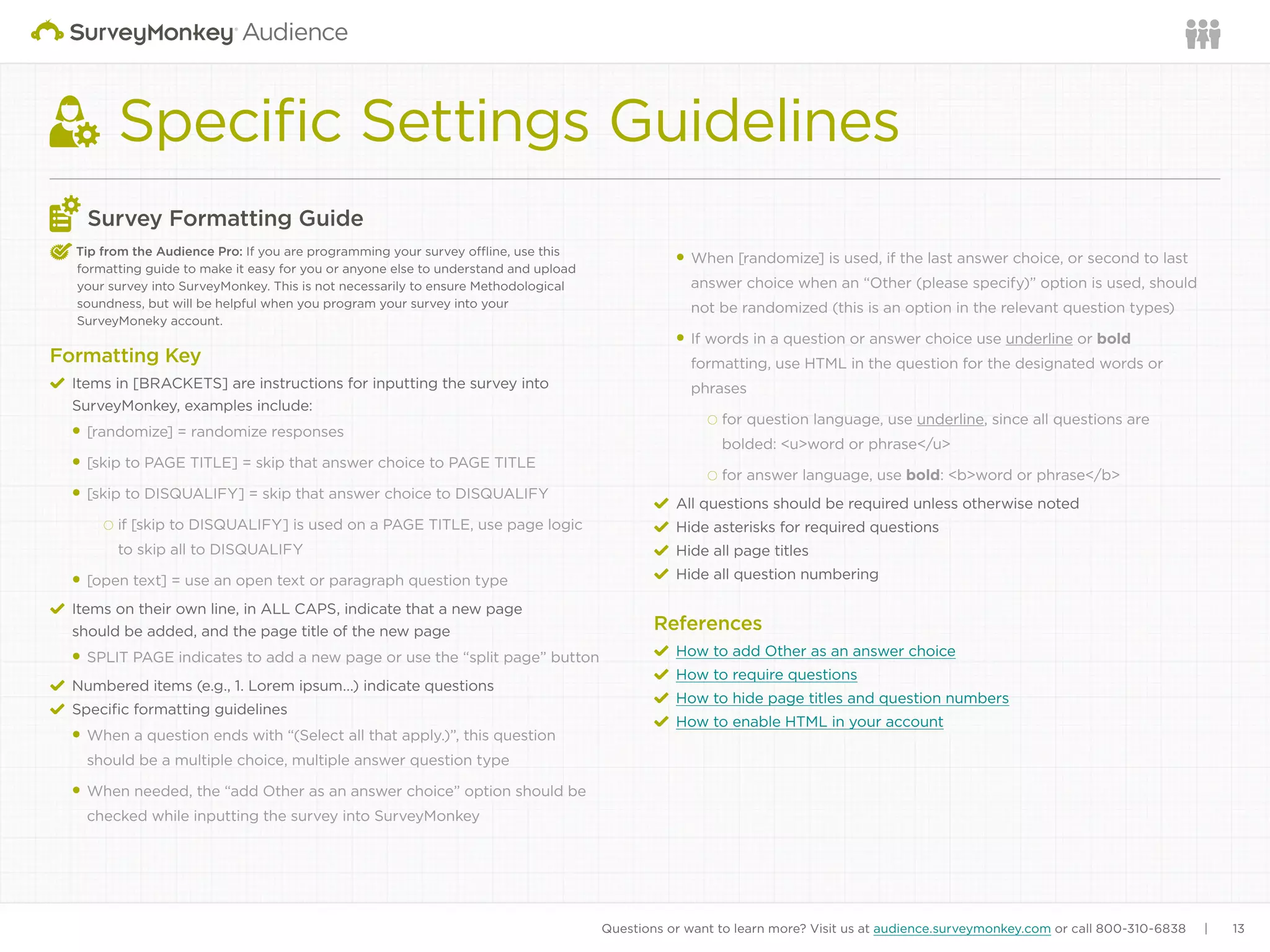 SurveyMonkey Audience - Survey Writing Guide | PDF