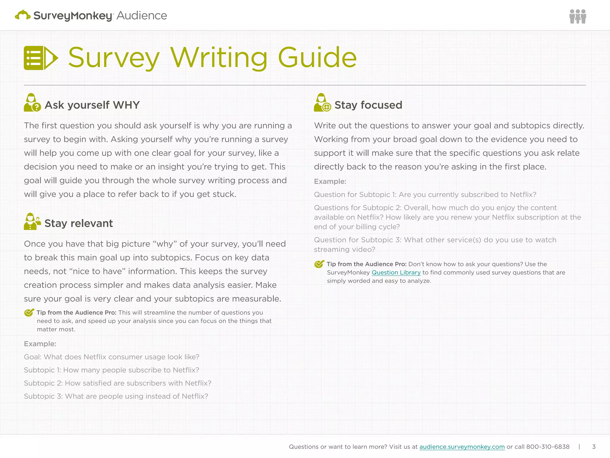 SurveyMonkey Audience - Survey Writing Guide | PDF