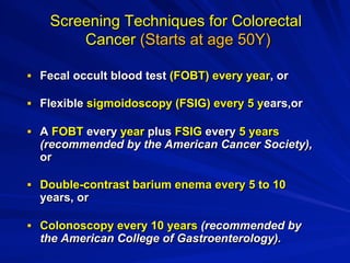 Survival data for crc and screening recommendations (surgery conference ...