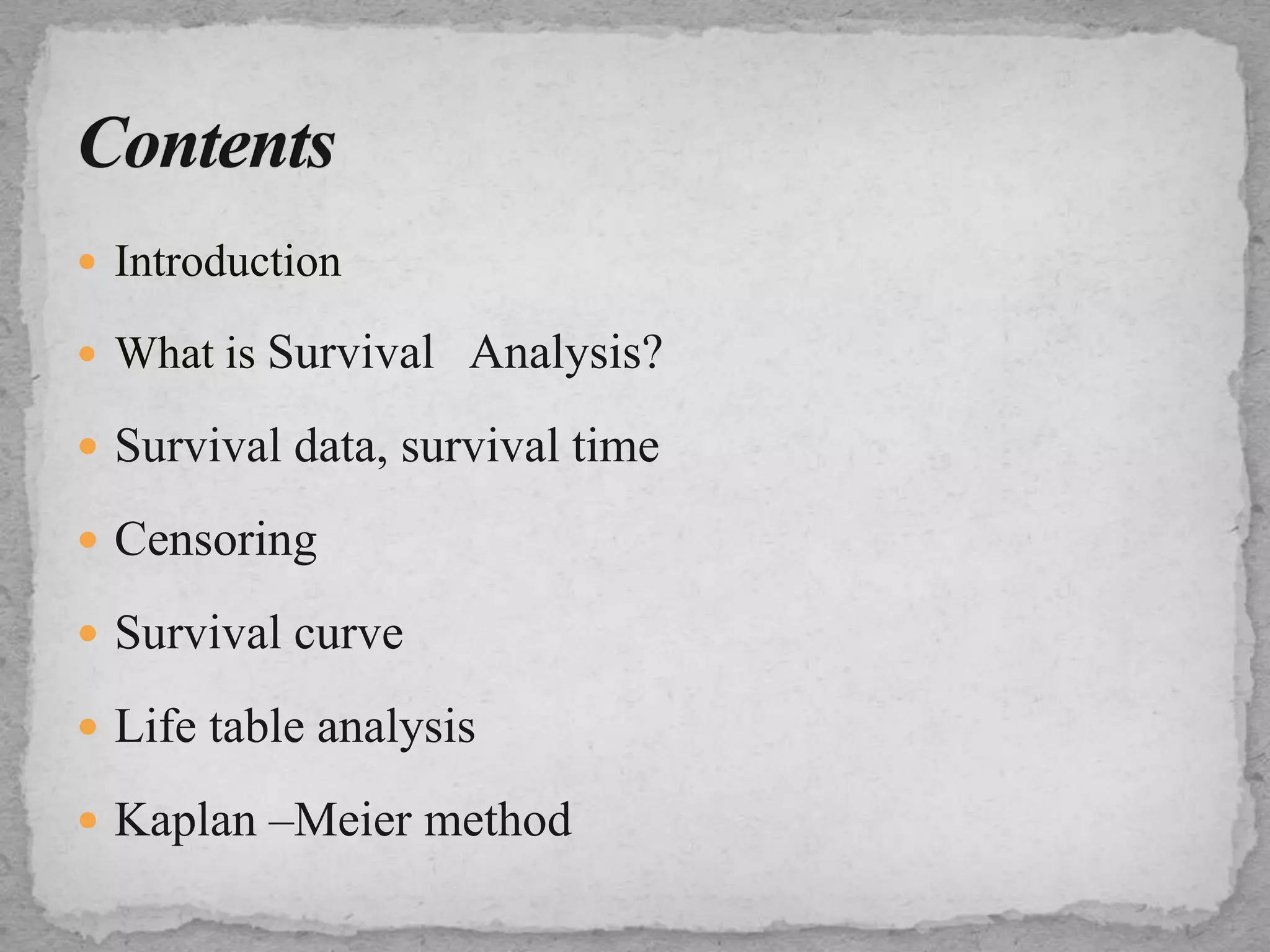 Survival analysis | PPTX
